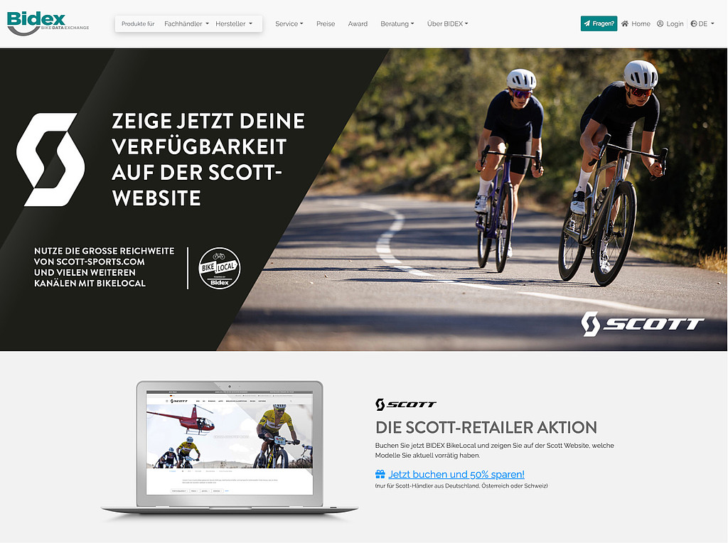 Scott Sports bringt Bidex ins Land