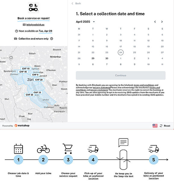 CycleLab: Mit ein paar Klicks zum Velo-Service